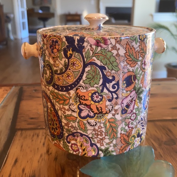 segal pottery | Dining | Chinz English Biscuit Jar In Paisley Pattern ...